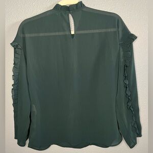 Zara | Tops | Zara Green Ruffle Top | Poshmark